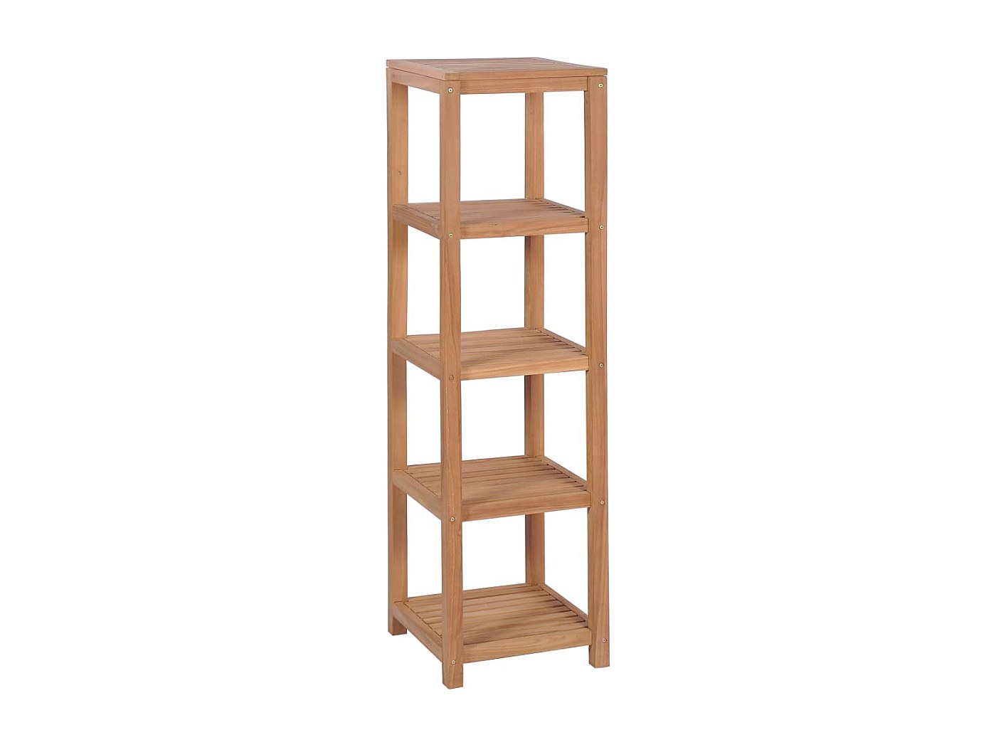 Étagère de salle de bain 4 niveaux Teck massif 42x42x165 cm