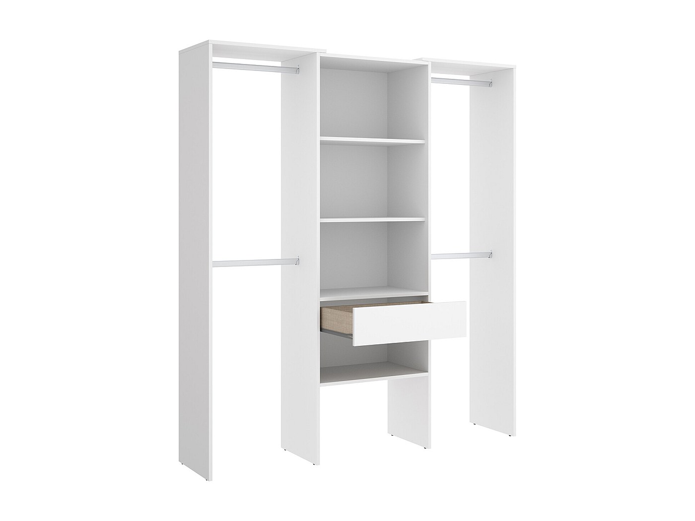 Armoire dressing en bois mélaminé avec 1 colonne et penderies coloris ...