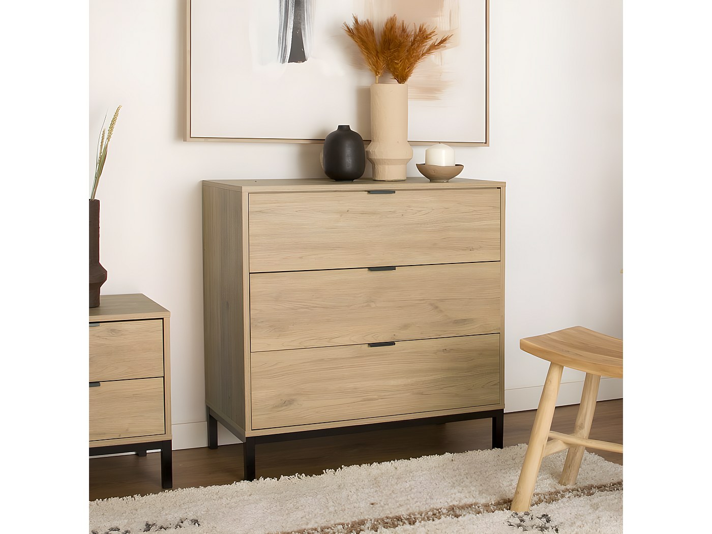 Commode en mdf naturel 40x85