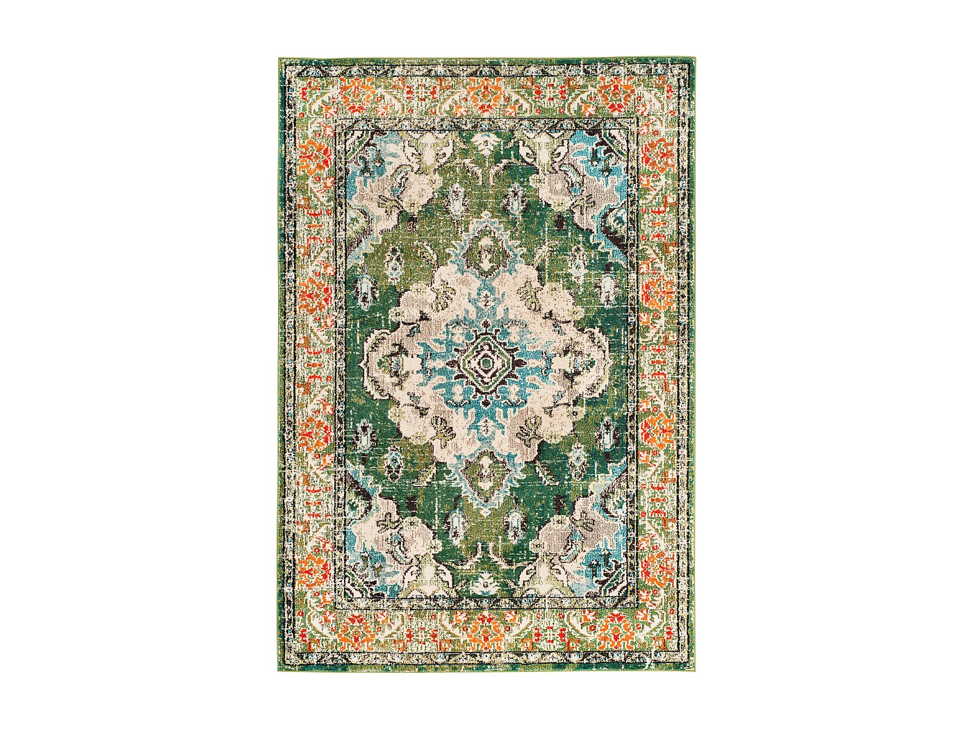 Tapis Vert forêt & Bleu clair 201 X 279 cm - Milà