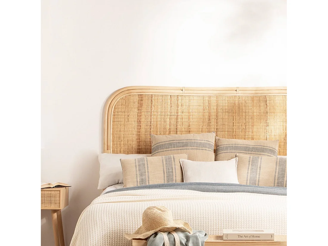 Tête de lit double en rotin naturel 160x125 cm-Tesa