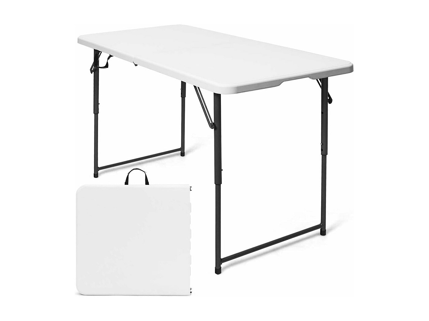 Table Pliante pour CamBoisg 122 x 61CM Hauteur Réglable à 3 Positions Capacité de Charge 150KG ...