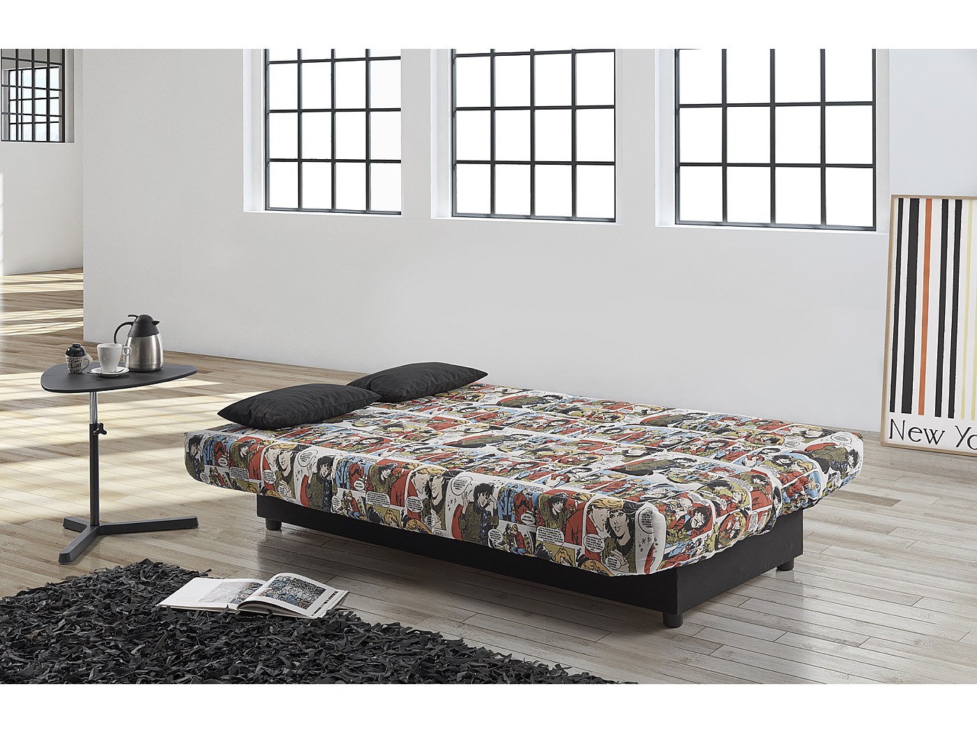 Sofa Cama Clic Clac Julieta 3 Plazas Estampado Comic sofá: 184x75x31 cm ...