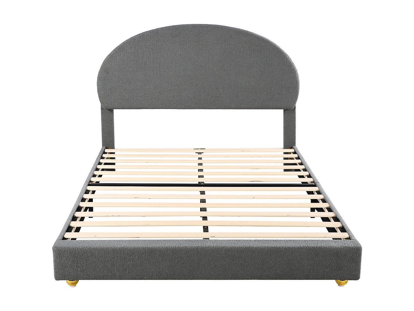 Lit capitonné 140 x 200 cm rembourré en tissu teddy - Tête de lit ...