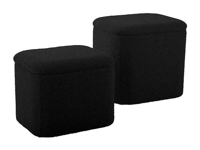 Poef Set Ada Storage - Zwart