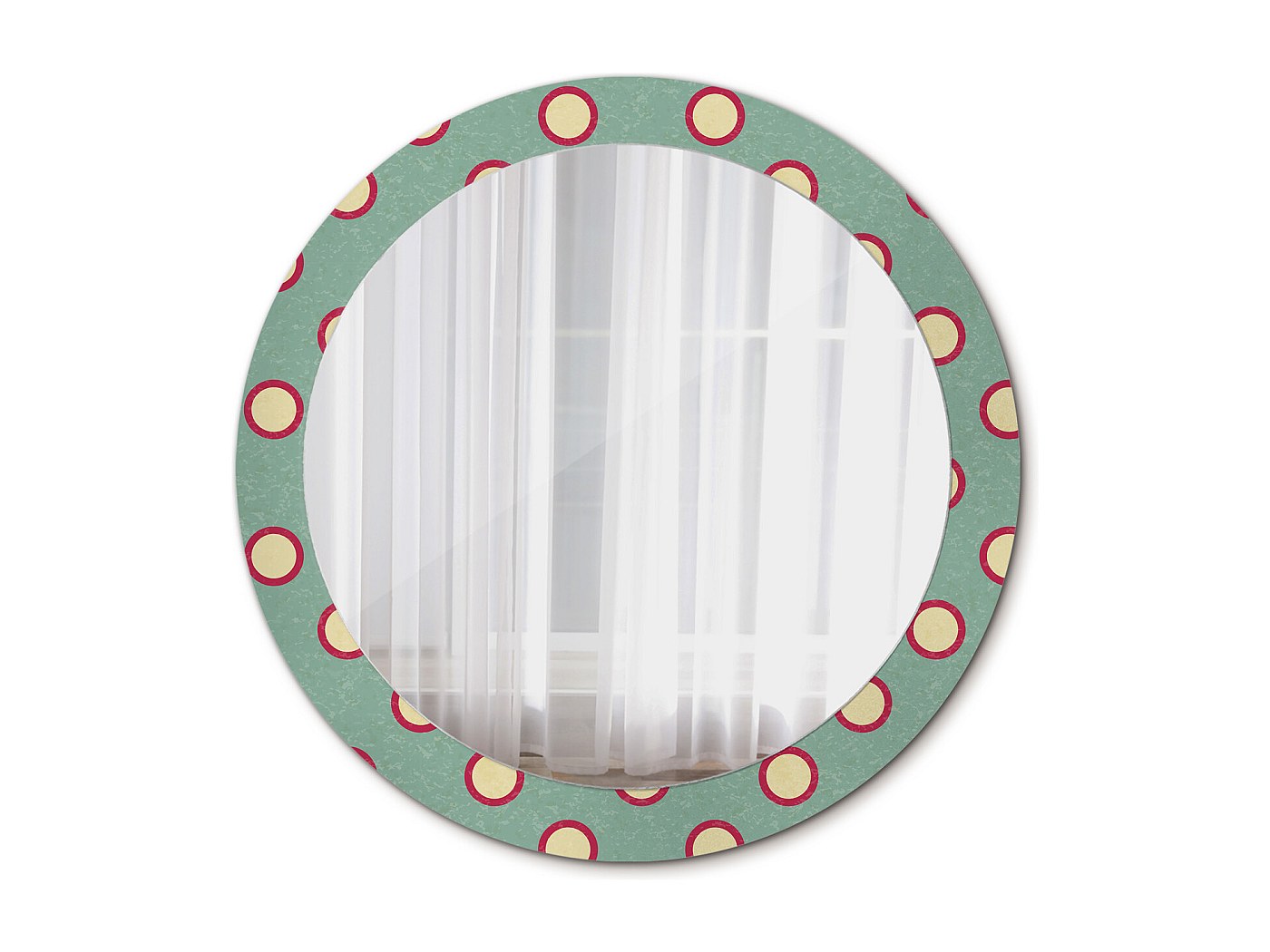 Miroir rond décoratif - Cercles points - 80 cm