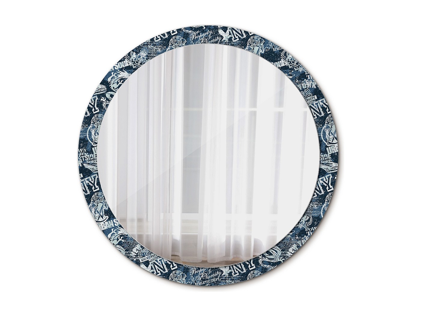 Specchio rotondo decorativo - Collage New York - 100 cm