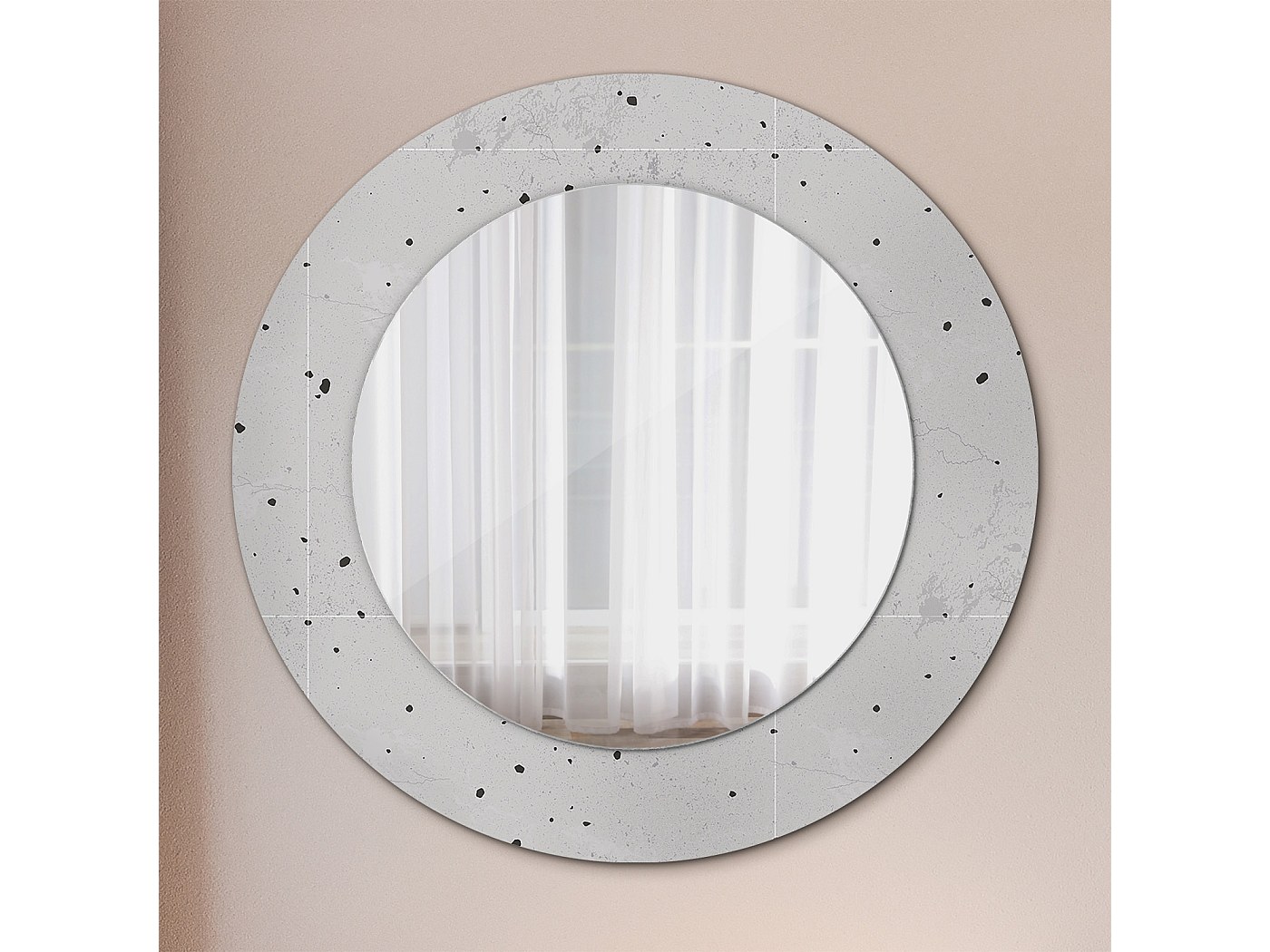 Specchio rotondo decorativo - Texture cemento - 50 cm