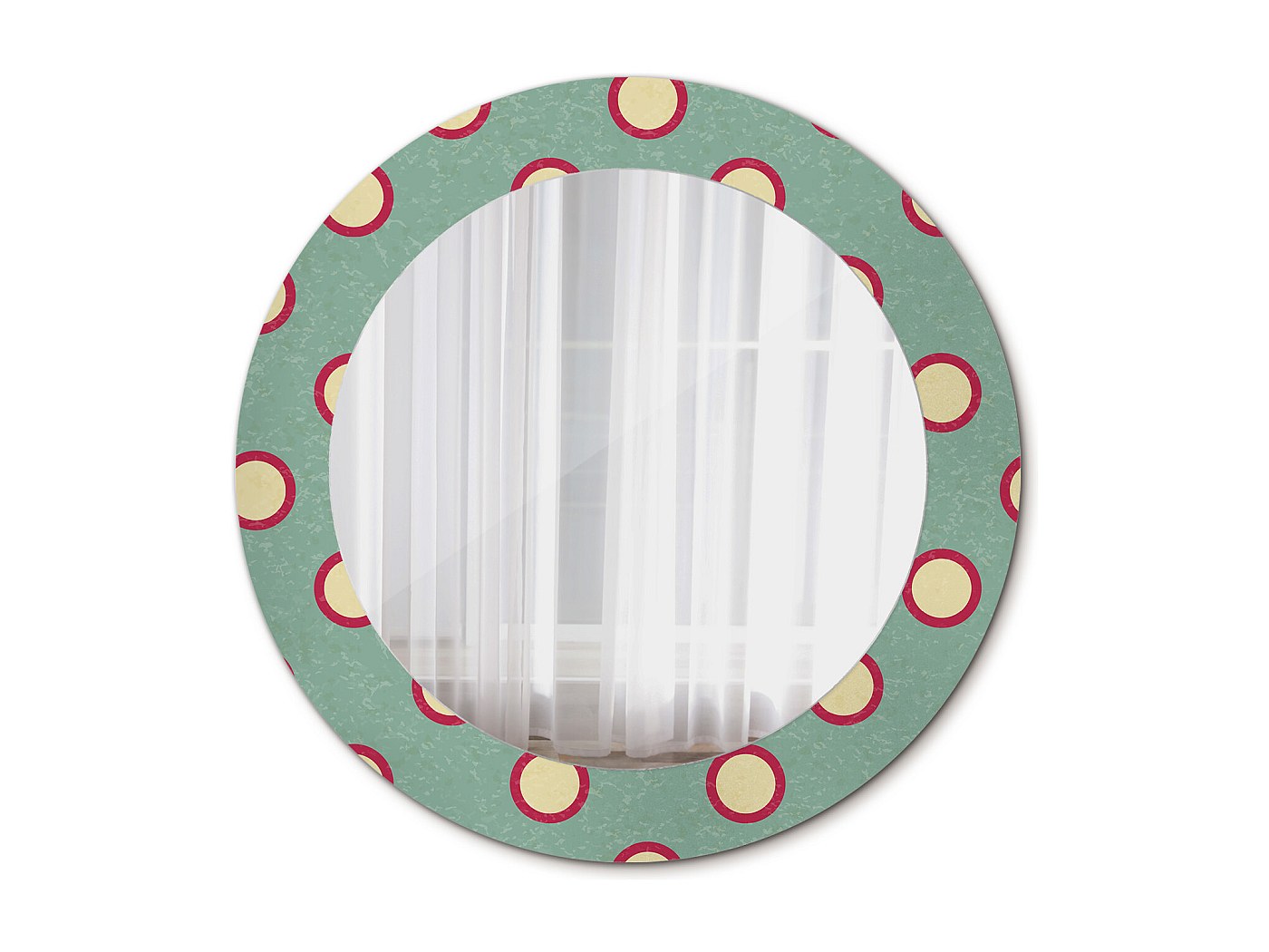 Miroir rond décoratif - Cercles points - 60 cm