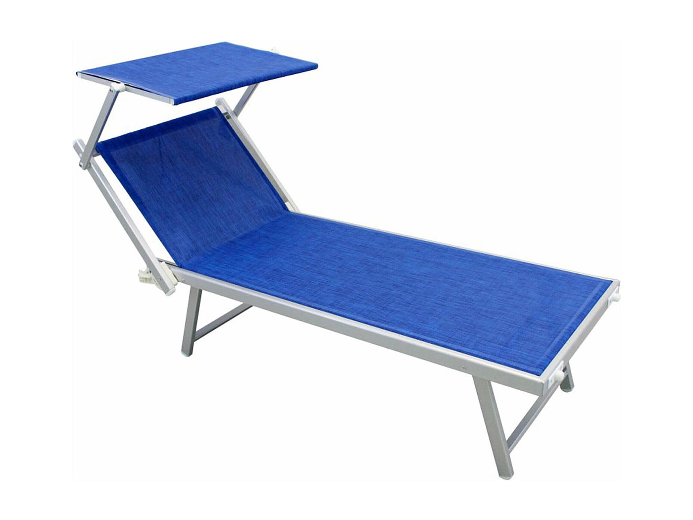 Milani Home - Lettino Da Campeggio Sdraio Blu Melange Con Tettuccio Per ...