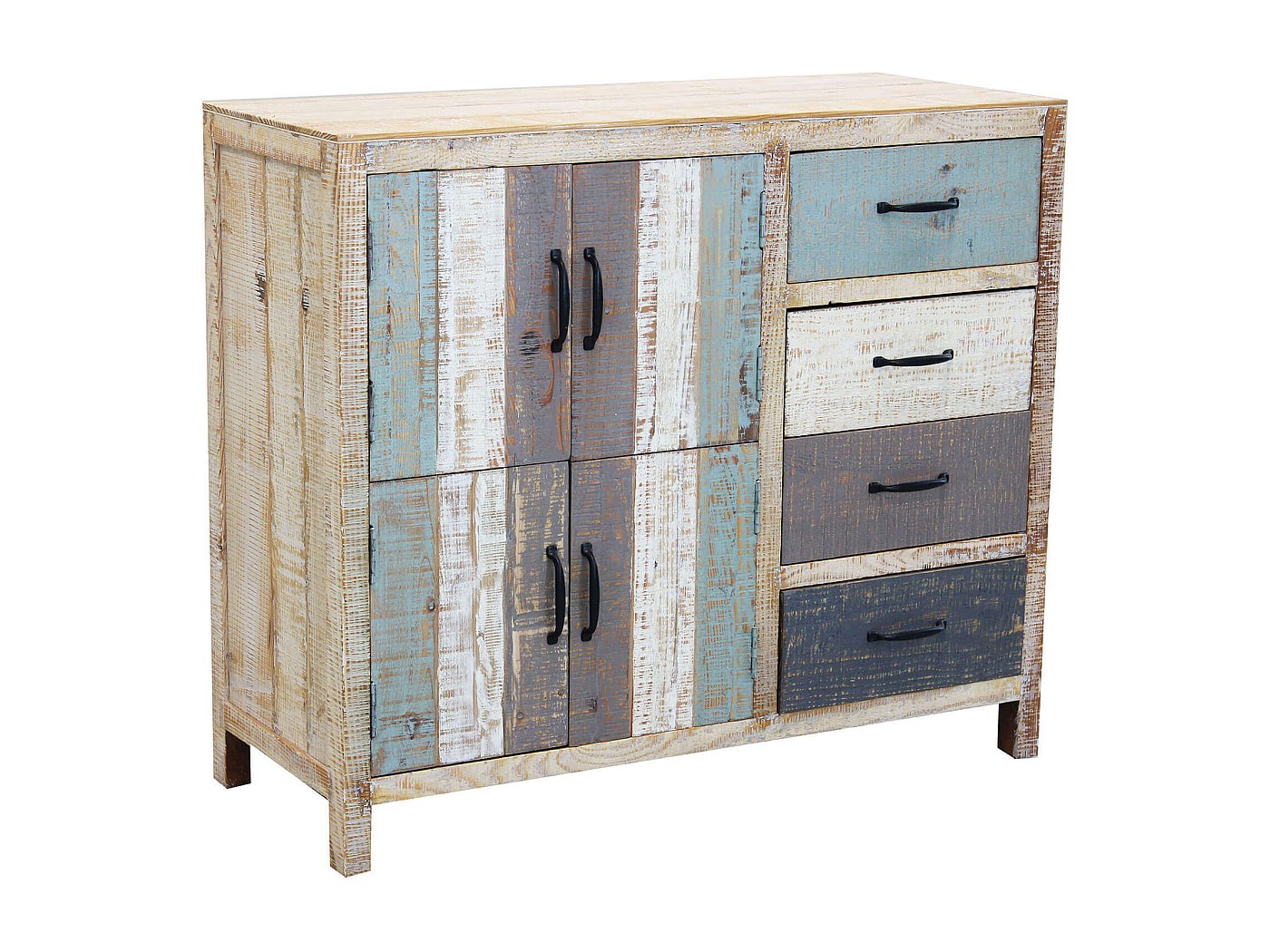 Credenza In Legno Colorato Madia Di Design Mobile In Stile Vintage ...