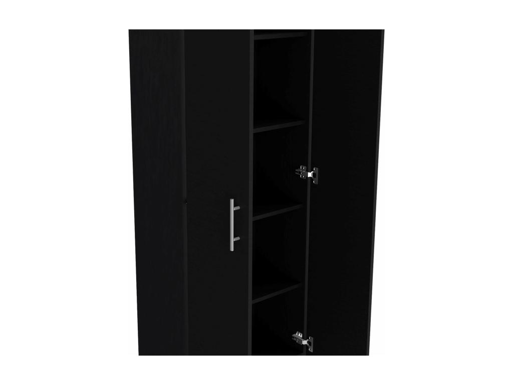 Mobiletto Nepal in melamina con 2 ante e 4 ripiani 169.9 cm X 60 cm X 30.3 cm Nero