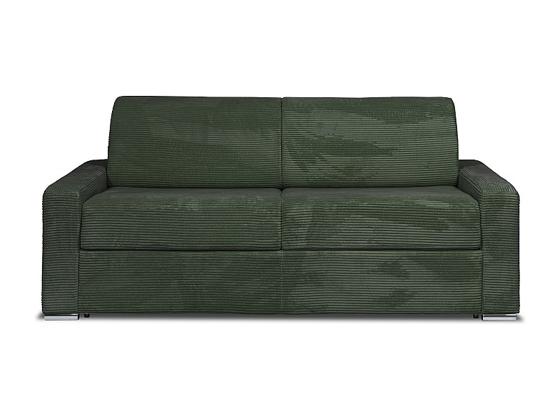 Sofá cama de 4 plazas de pana verde - 160 cm - 22 cm CALITO