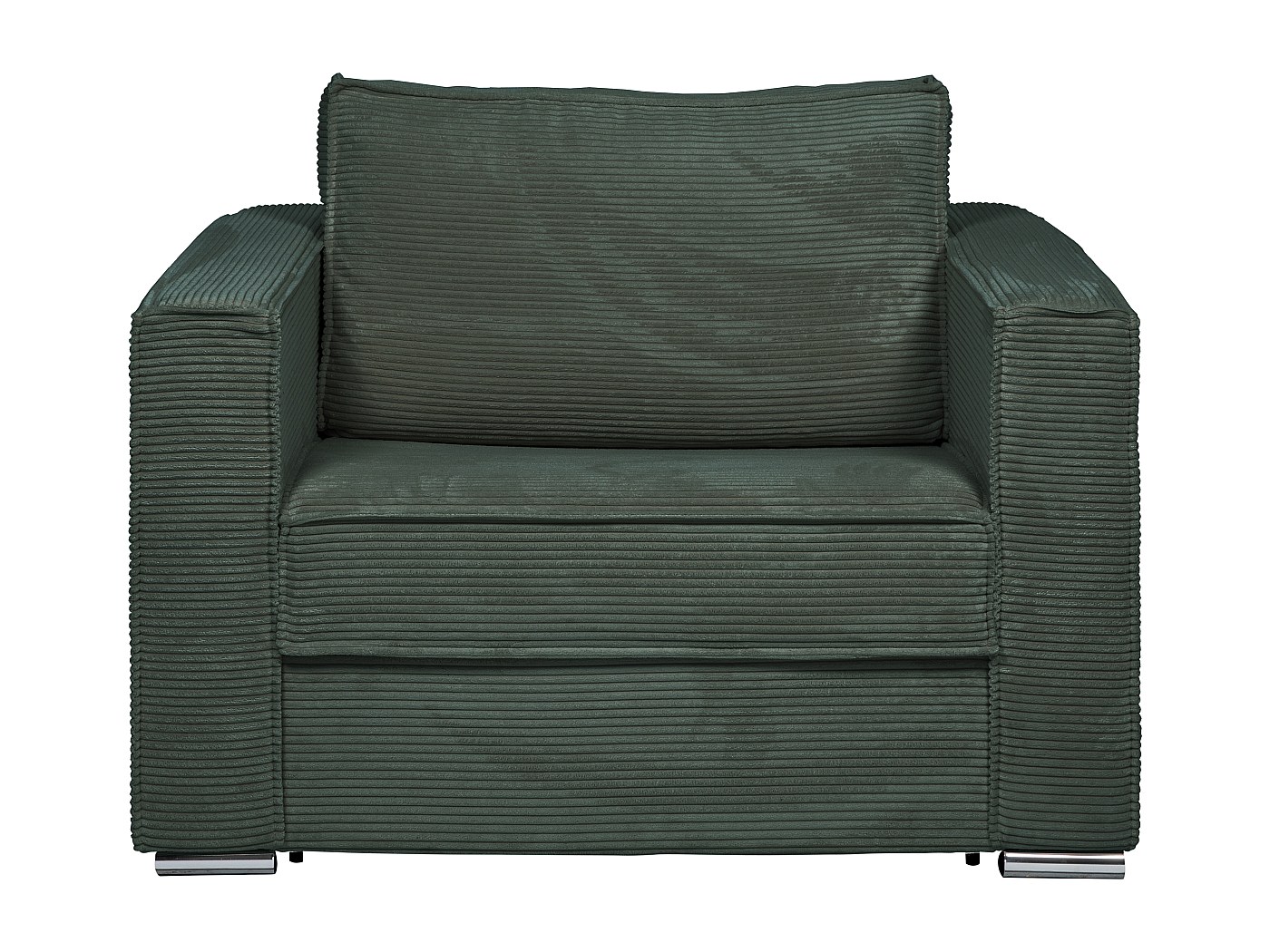 Fauteuil convertible express en velours côtelé vert 70 cm Matelas 14 cm ...