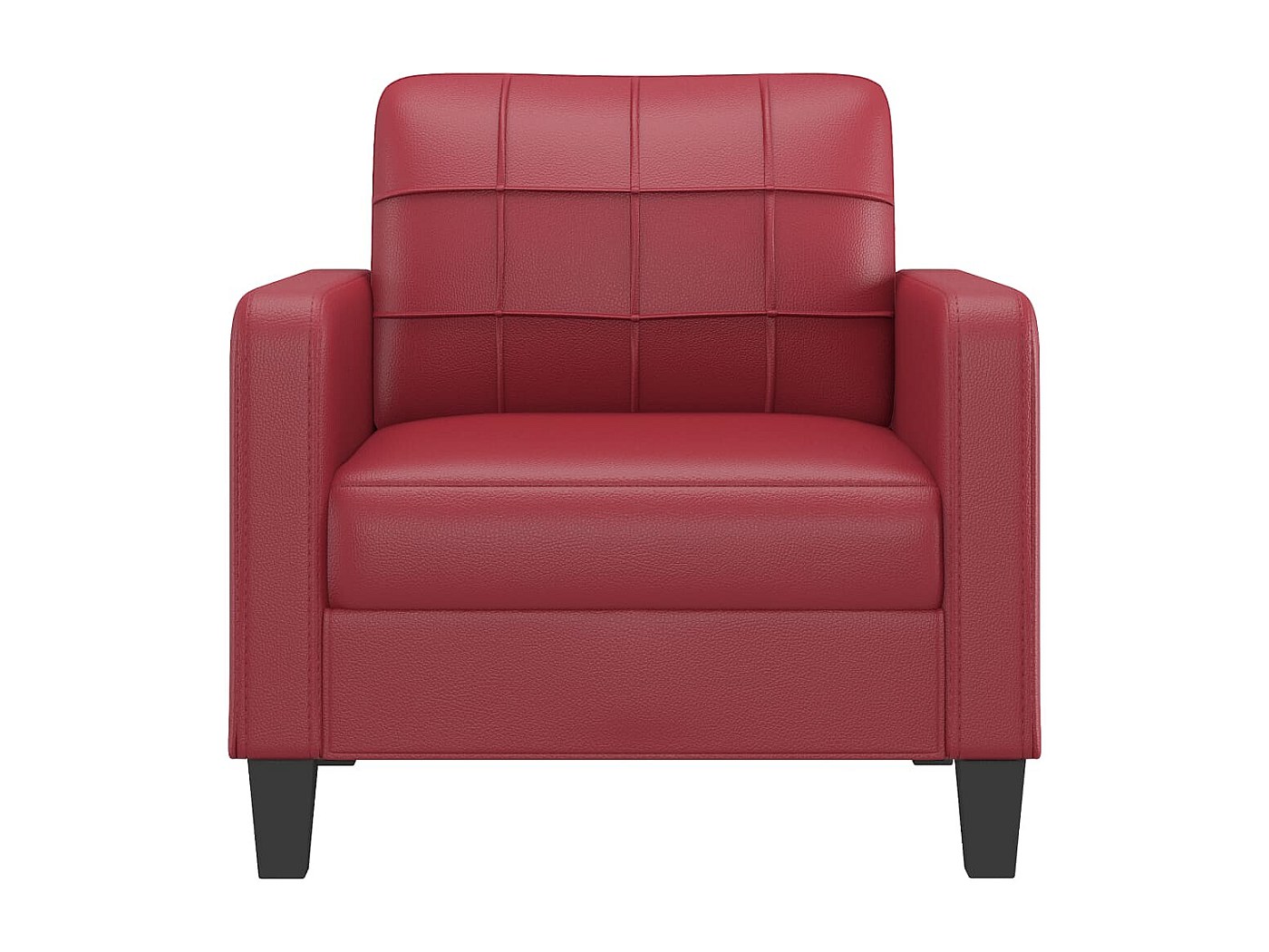 Sillón cuero sintético rojo tinto 60 cm ES683151