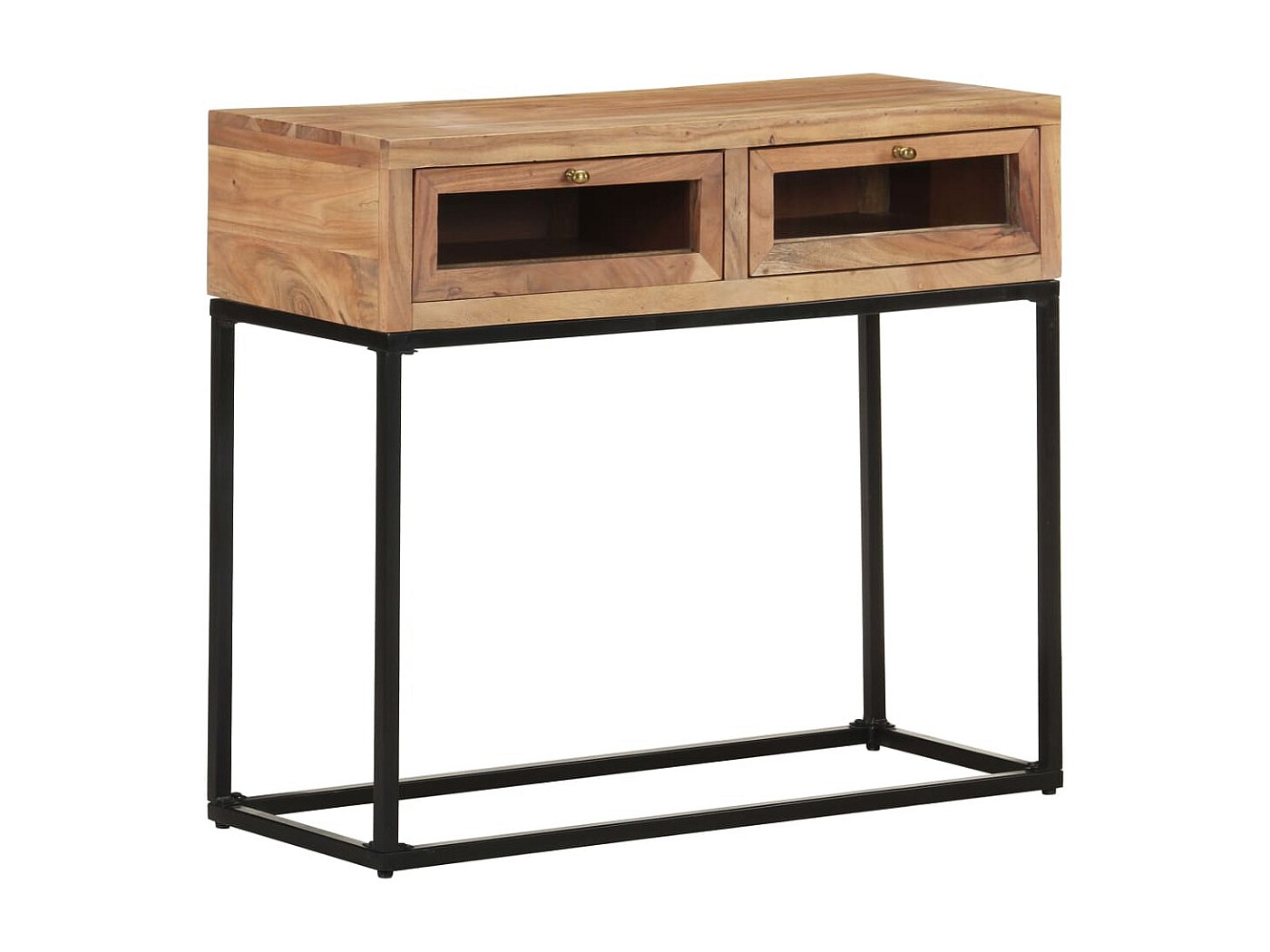 Mesa consola de madera maciza de acacia 90x35x76 cm ES585176