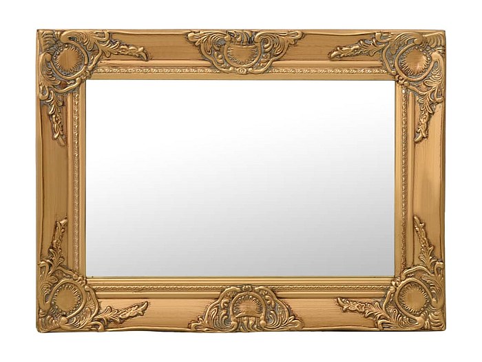 Espelho de parede estilo barroco 60x40 cm dourado PT958685