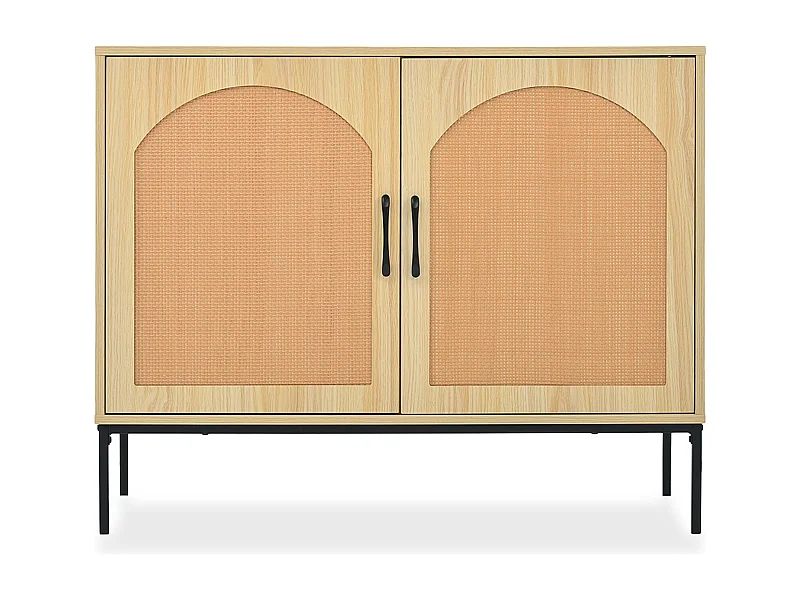 Mueble de ratán con dos puertas, dimensiones : L100/H80/D39 cm
