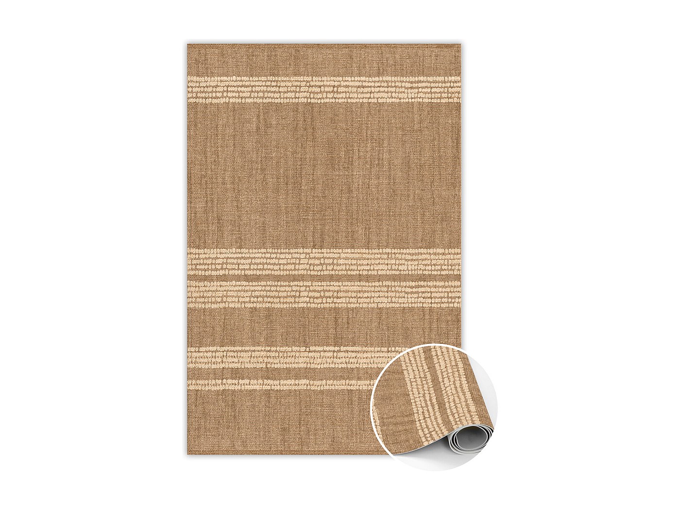 Tapis vinyle pour la maison Beige avec lignes - 120 cm x 180 cm