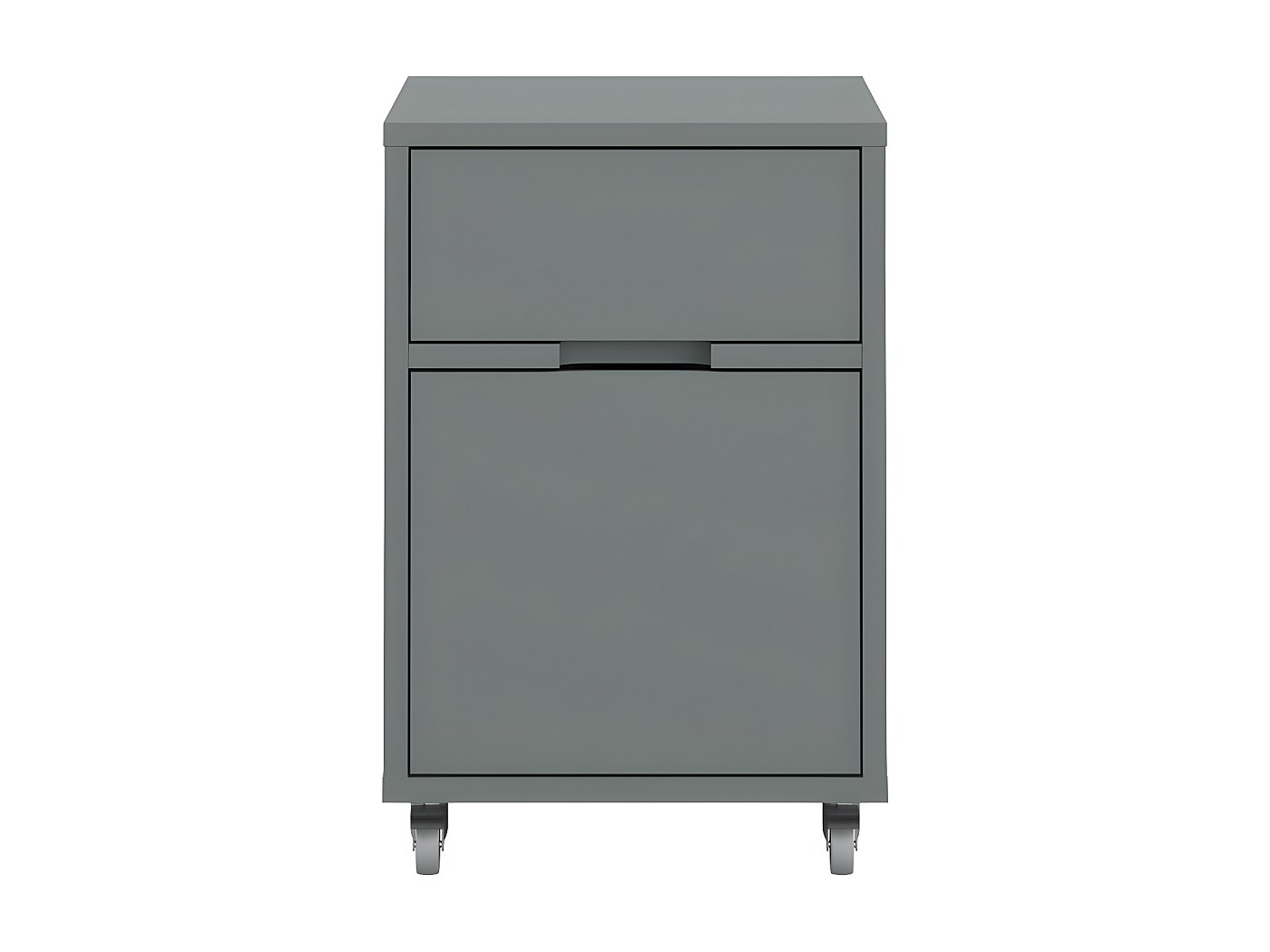 Lipp - Caisson à roulettes 1 porte 1 tiroir en bois et métal H60cm - Vert