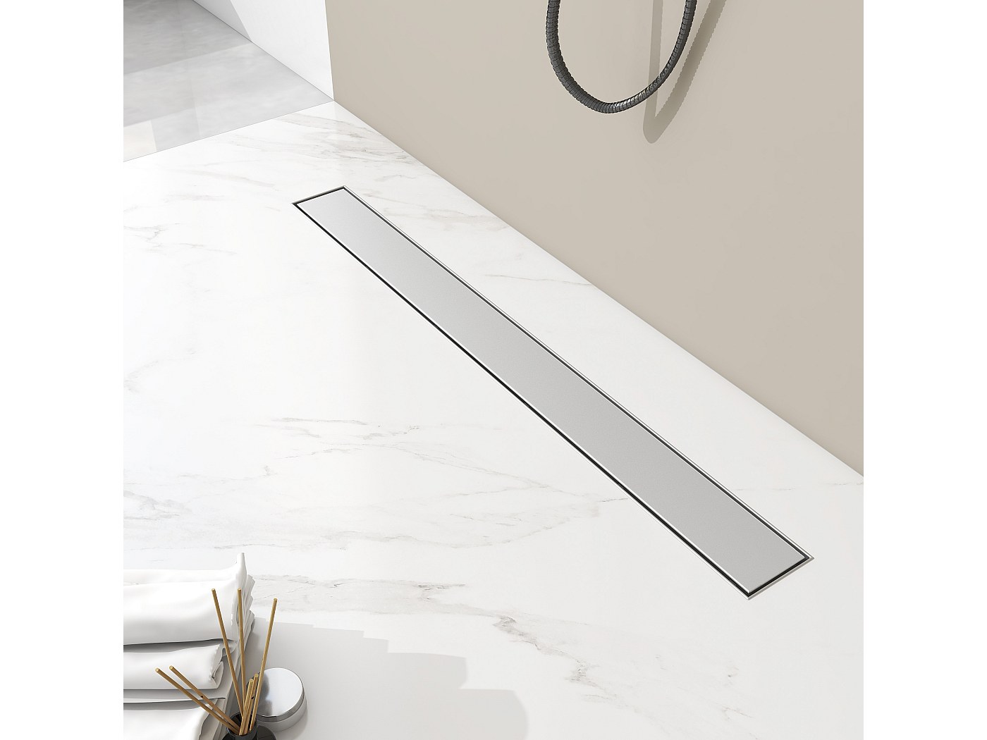 AICA Desagüe lineal de ducha de acero inoxidable 60cm plano con Rejilla ...