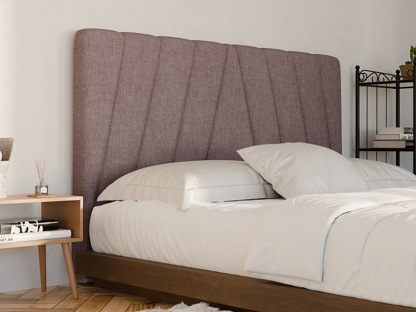 Cabeceira de cama 170 cm tecido cor violeta - LIDAMA de Pascal Morabito