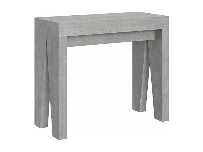 Console extensible gris béton 90x40-196 Naxo-Support 4 pieds
