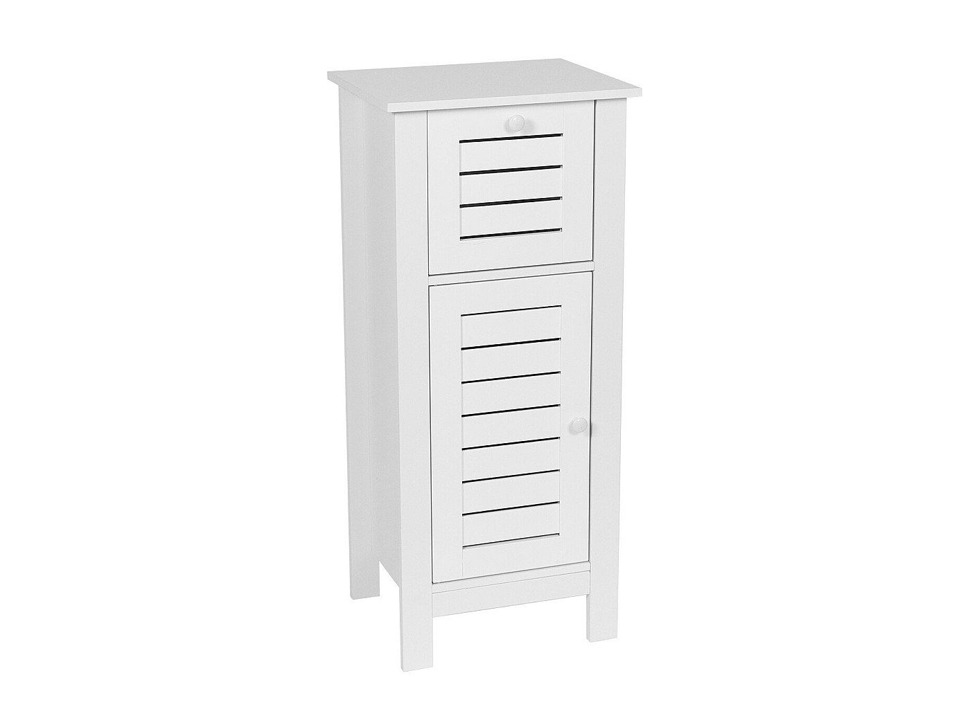 Meuble bas 1 porte 1 tiroir blanc Santorin - Blanc