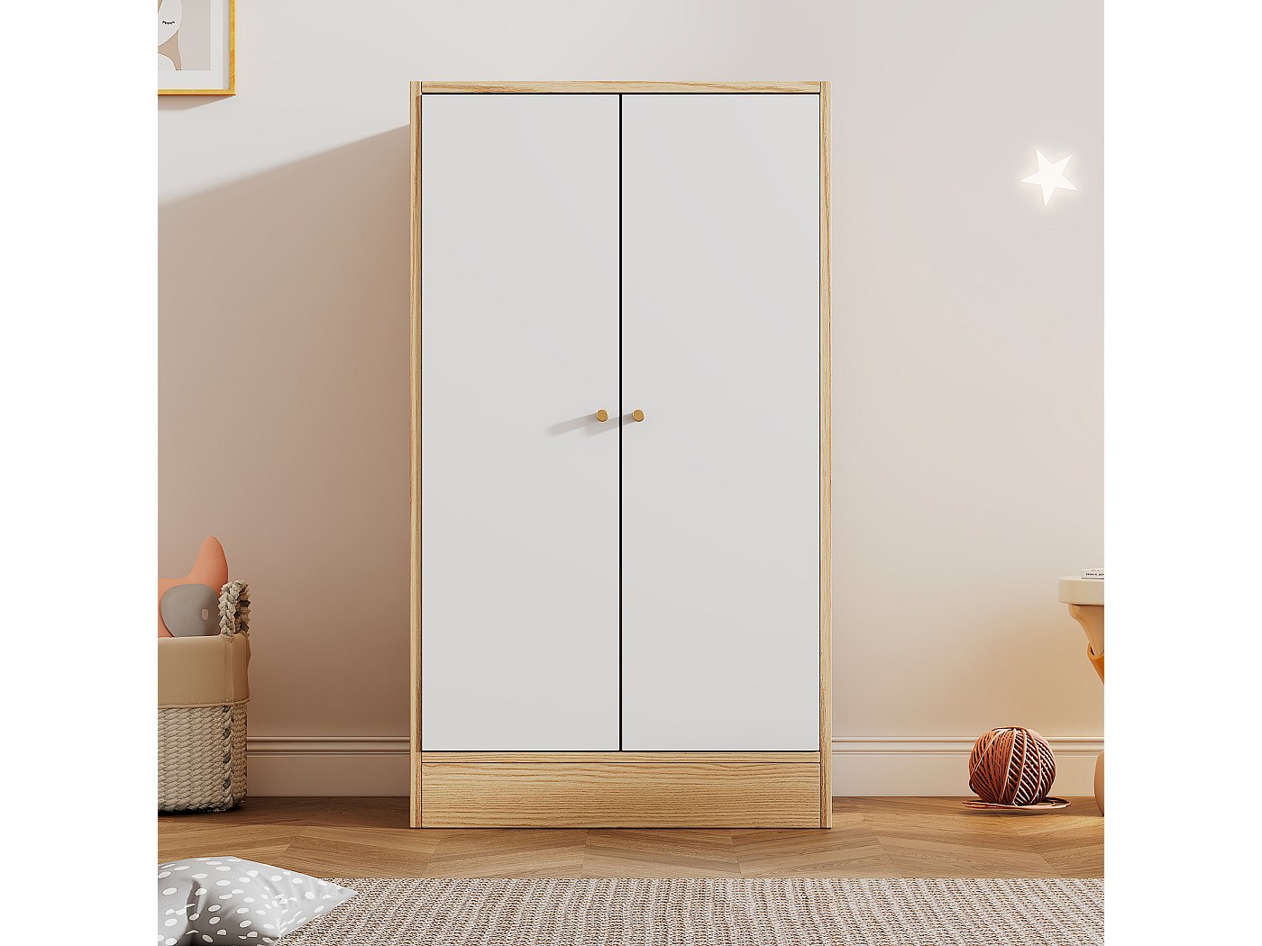 Armadio per bambini a 2 ante - legno MDF - 62 x 55 x 110 cm - bianco ...