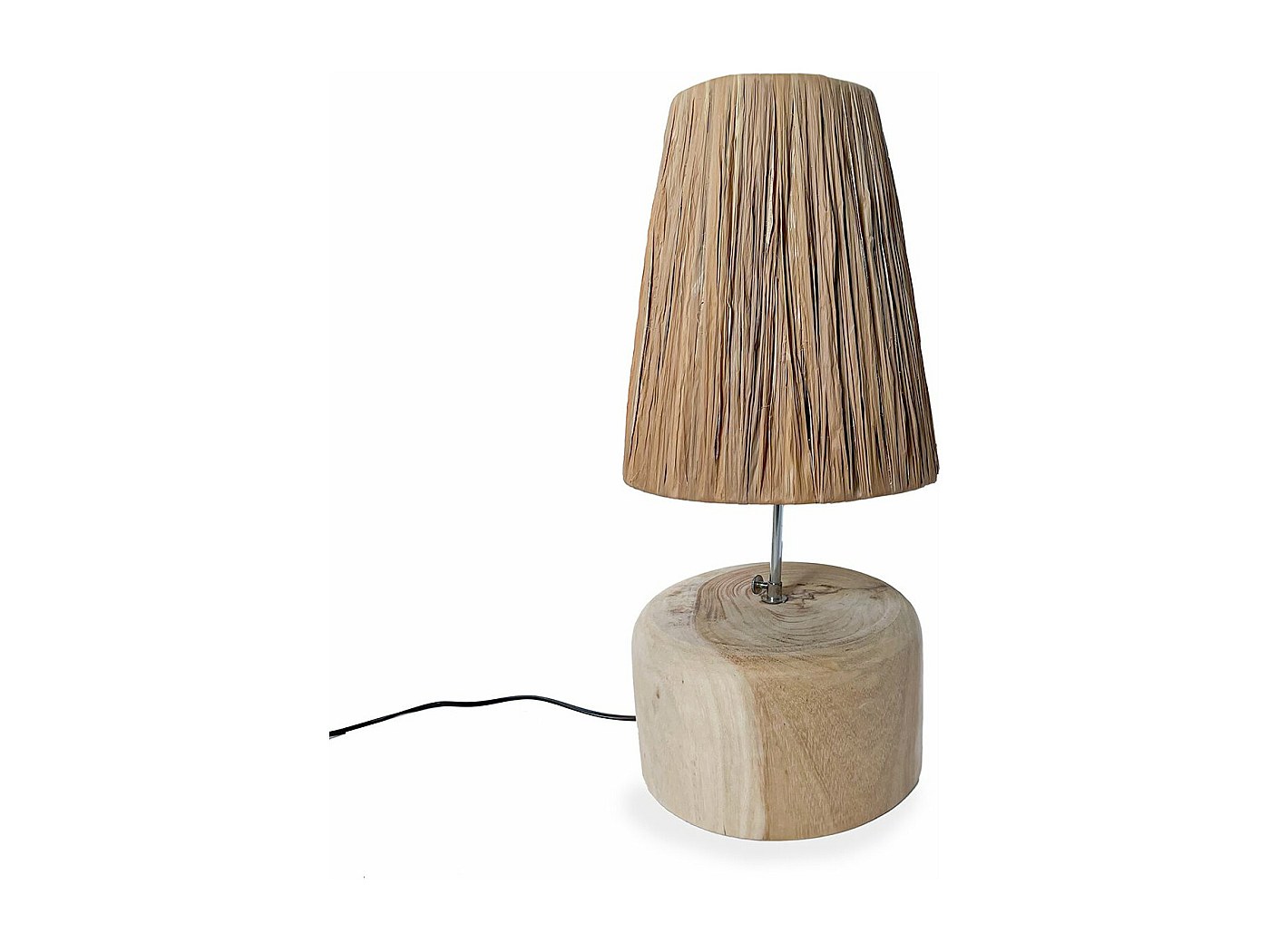 De Grass Teak Wood Tafellamp - Naturel