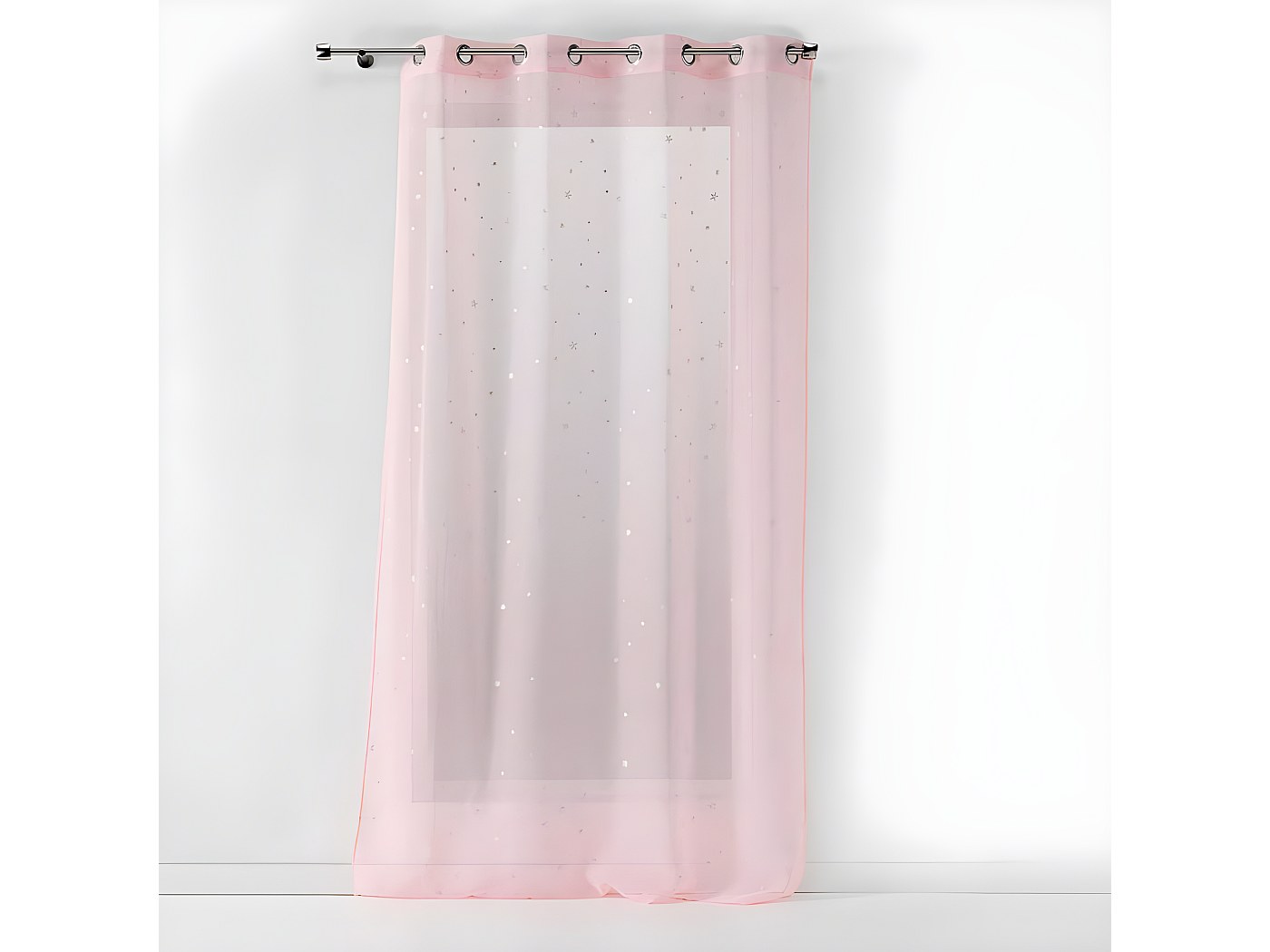 Rideau Voilage "Phosphorescent Fluo" 140x240cm Rose