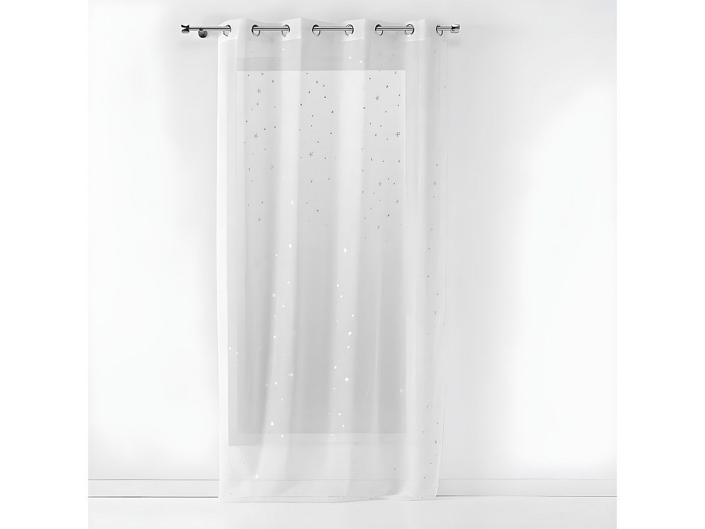 Rideau Voilage "Phosphorescent Fluo" 140x240cm Blanc