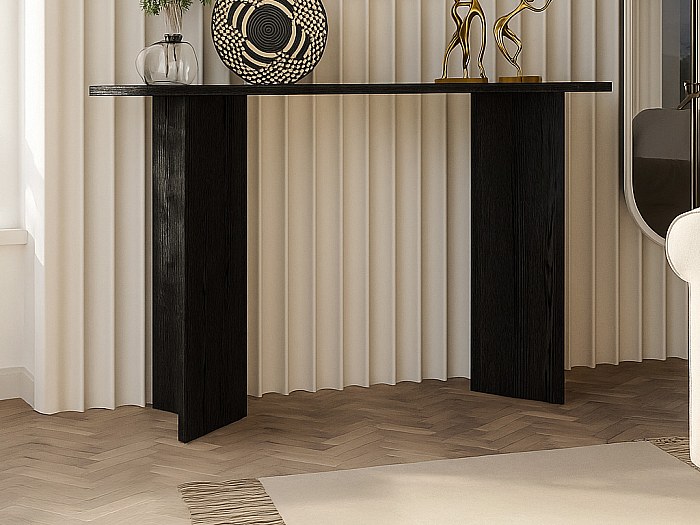 Consola design oval de cor preta - TOPANIA