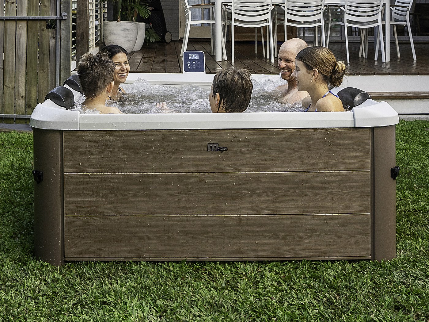 Spa semi-rigide 6 places naturel clair avec LED, L160 x l160 x H65 cm ...