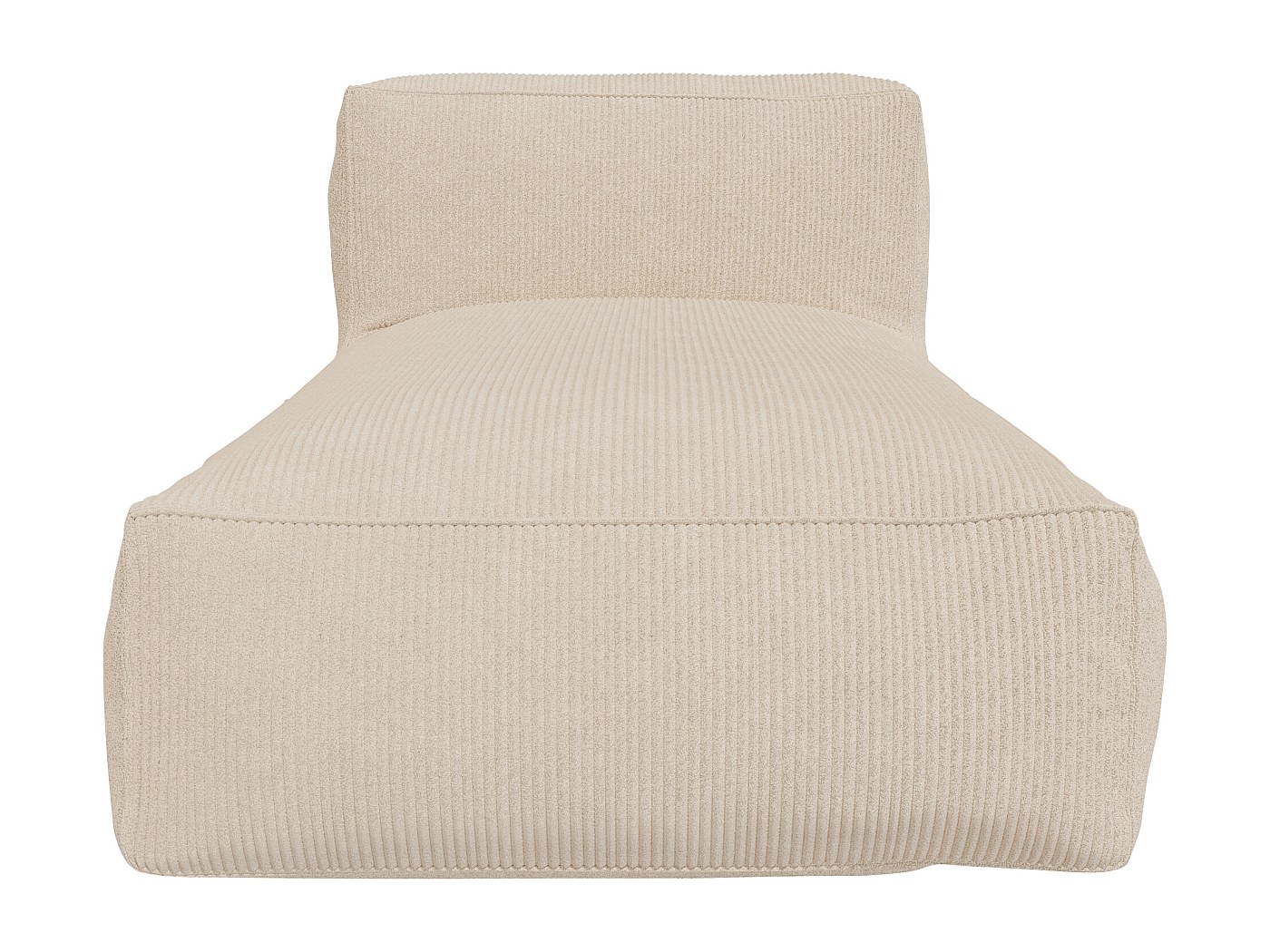 Méridienne en velours côtelé couleur beige NOUMARA