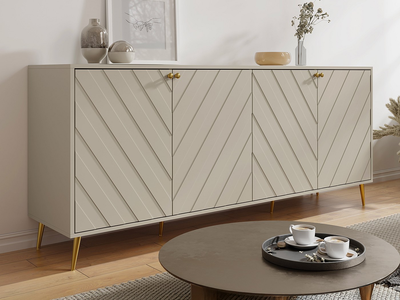 Buffet avec 4 portes - Beige - TEODA de Pascal Morabito
