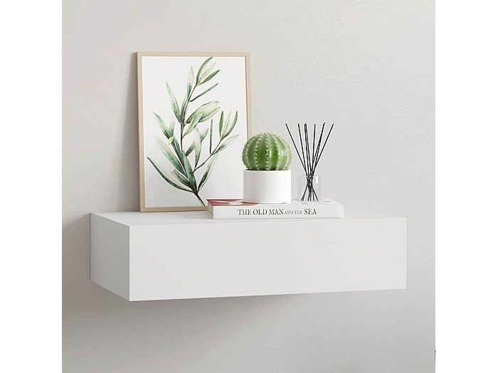 Wandschap met lade 40x23,5x10 cm MDF wit