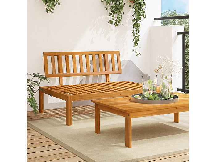 Sofá central de palets para jardín madera maciza de acacia ES779296