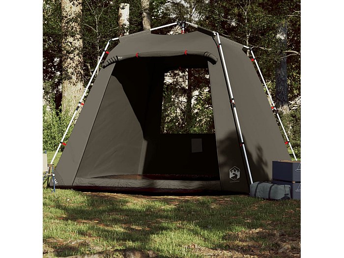 Tonnelle -Tente de pêche 4 personnes marron libération rapide FR110211