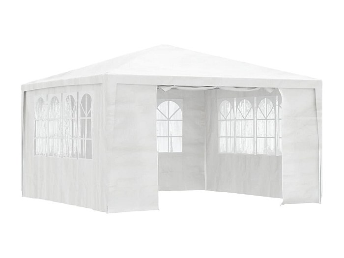 Tonnelle -Tente de réception avec parois latérales 4x4 m Blanc 90 g/m² ...