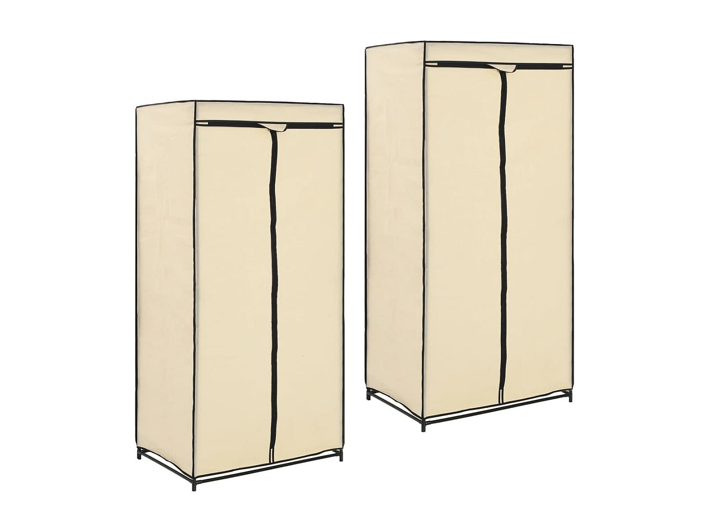 2 pcs Garde-robes Crème 75x50x160 cm FR992291