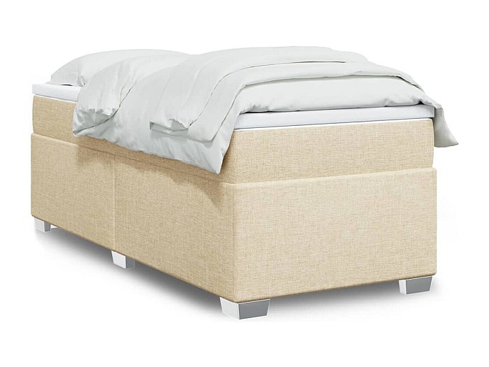 Cama box spring con colchón tela color crema 100x200 cm ES664175