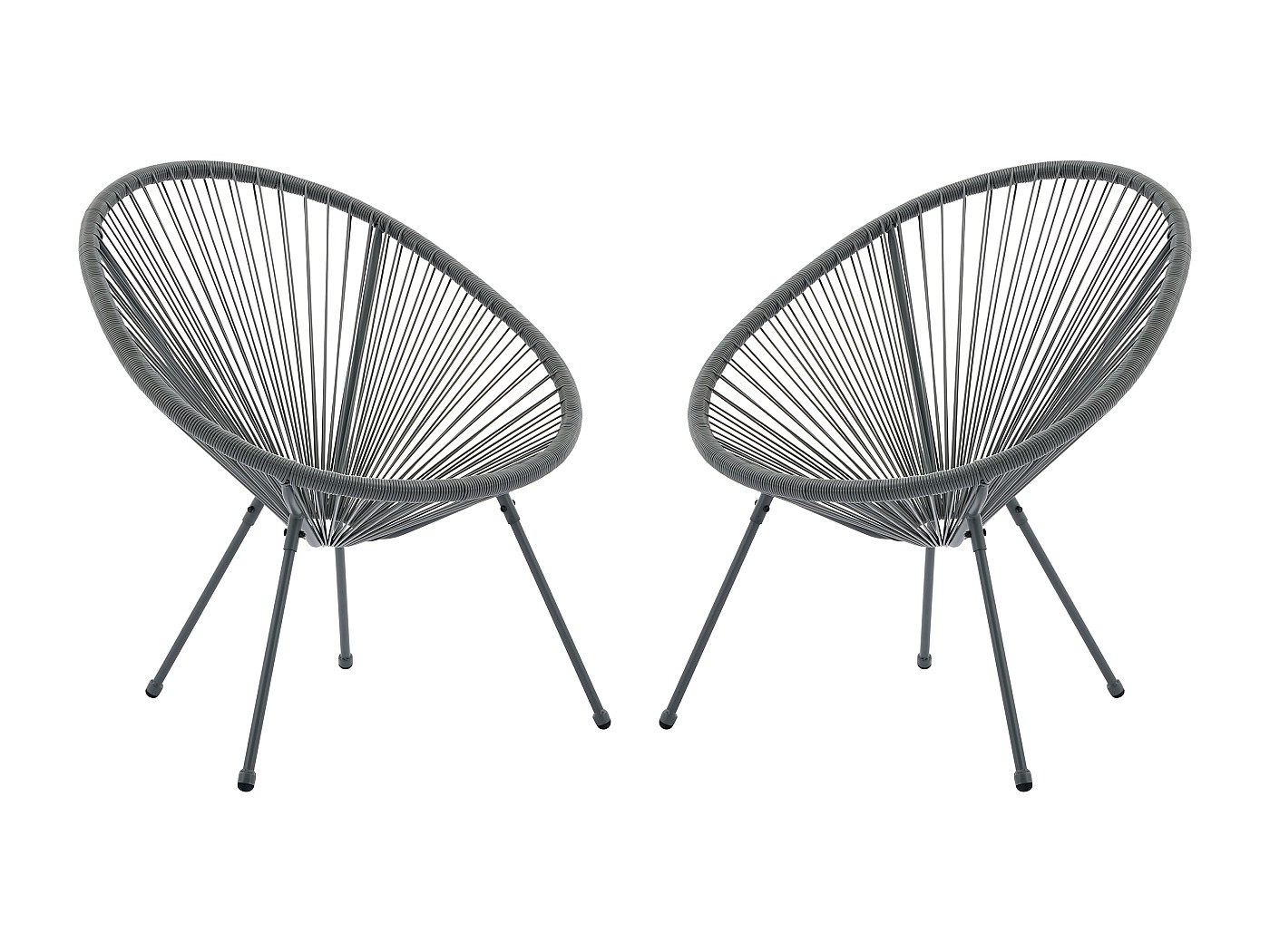 Lot de 2 fauteuils de jardin en fils de résine tressés anthracite - ALIOS III de MYLIA