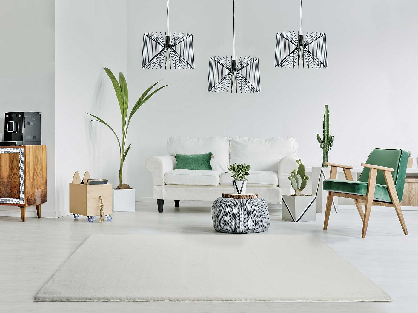 Alfombra interior - shaggy liso - blanco - 160 x 230 cm - FOX