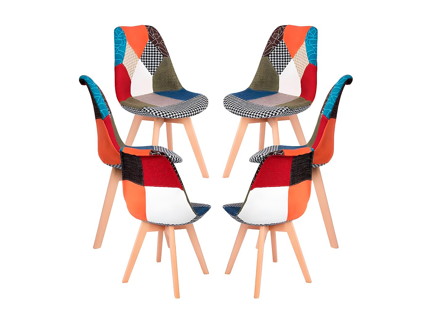 Pack 6 Sillas Synk Patchwork - Patchwork Clear