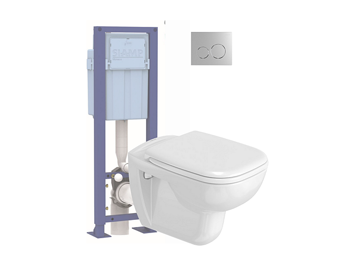 Pack WC suspendu DURAVIT D-code avec abattant frein de chute inox ...