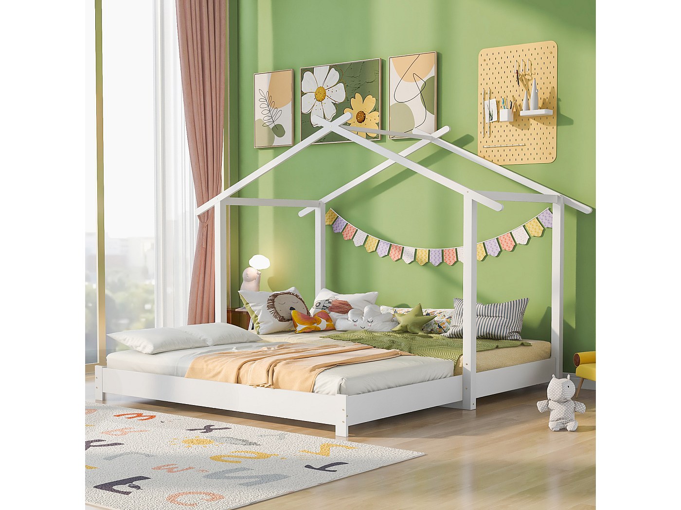 Lit cabane gigogne 90 /180 x 190cm - Lit d'enfant en bois lit simple ...