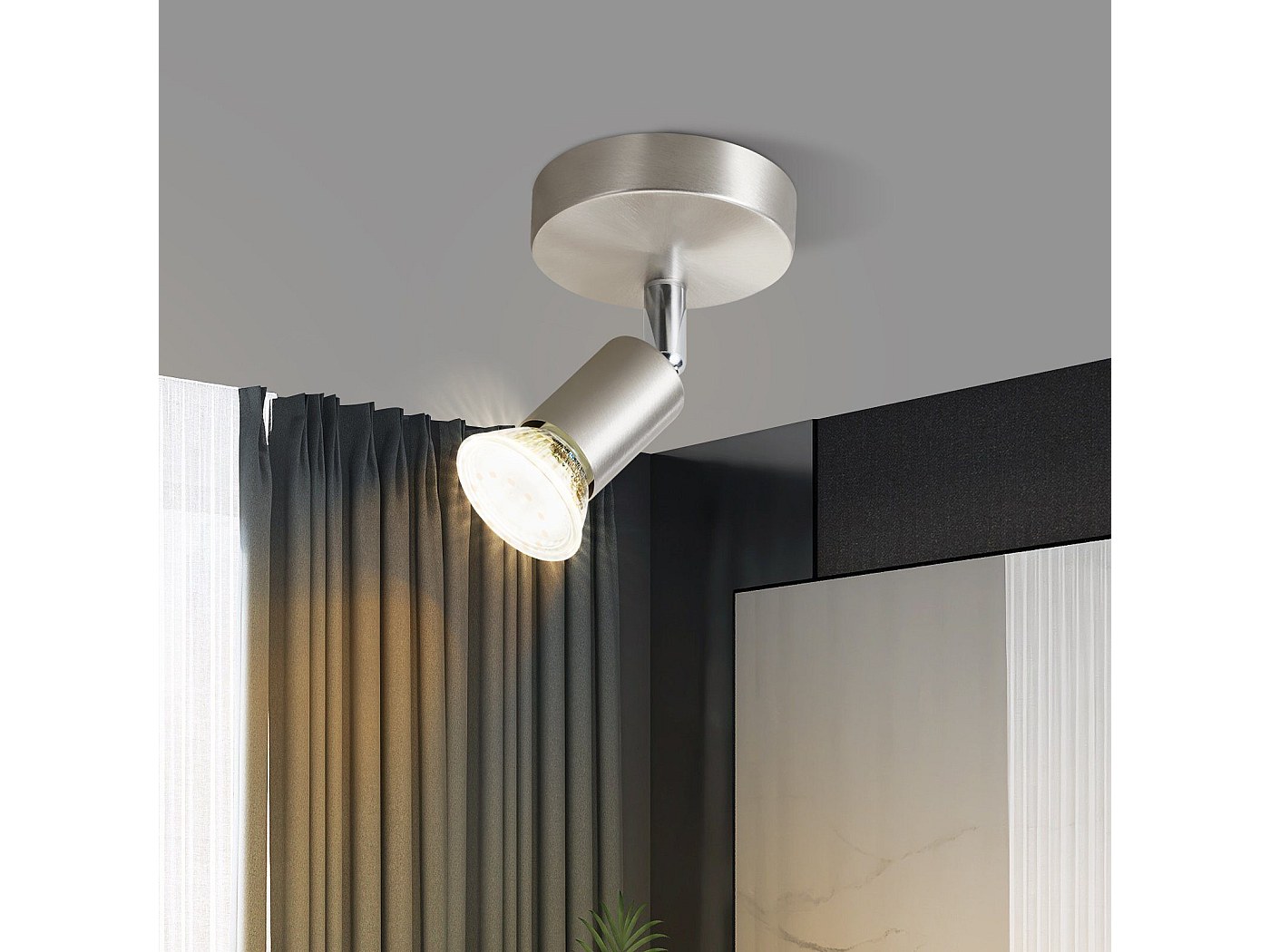 NETTLIFE Spot de Plafond LED Mur Moderne GU10 Pivotant à 330°en Acier ...