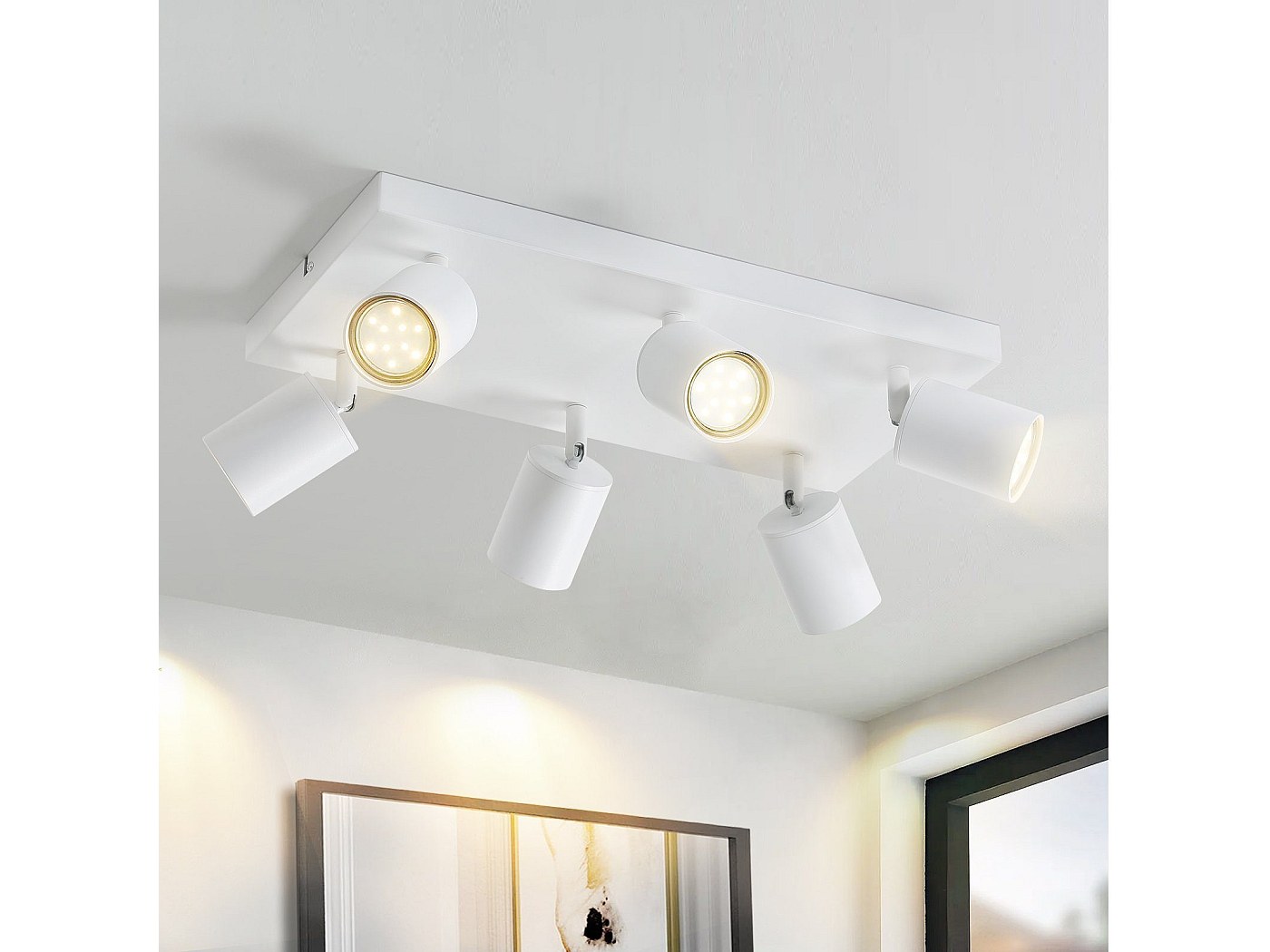 NETTLIFE Lámpara de techo LED blanca, reflector de techo: lámpara de ...