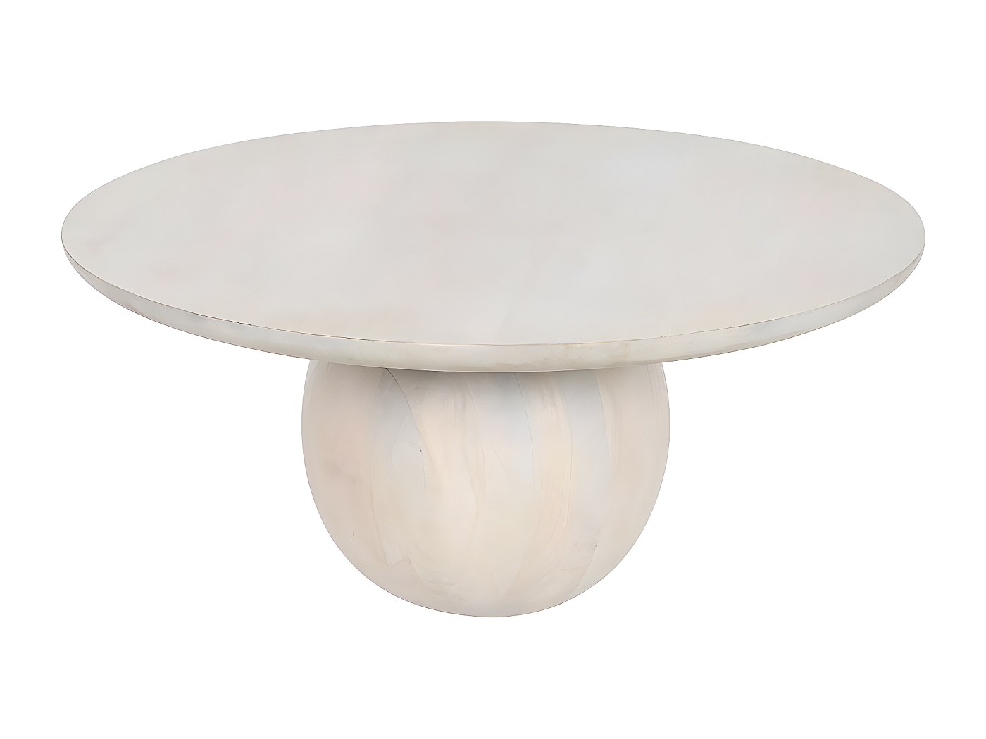 Table basse, table de salon ronde en bois d'acacia coloris blanc ...